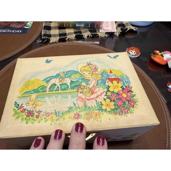Other | Vintage Decorative Storage Box With Floral And Fairy Design ...